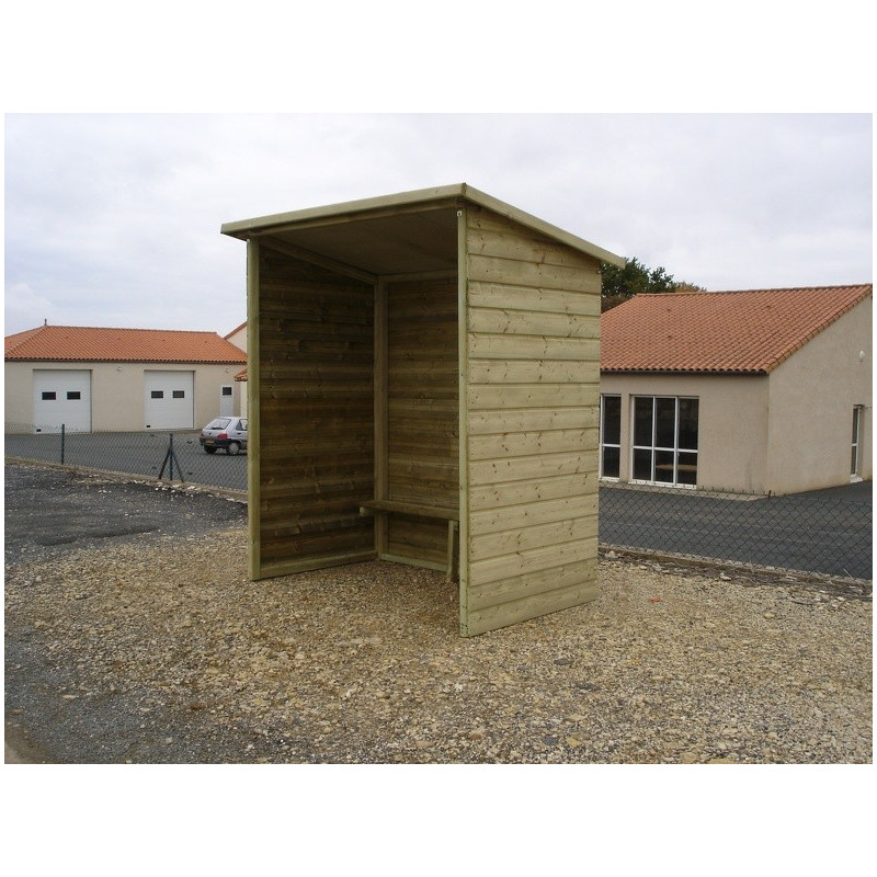 Abris bus en bois 3m, aménagement urbain, station de bus, mobilier urbain