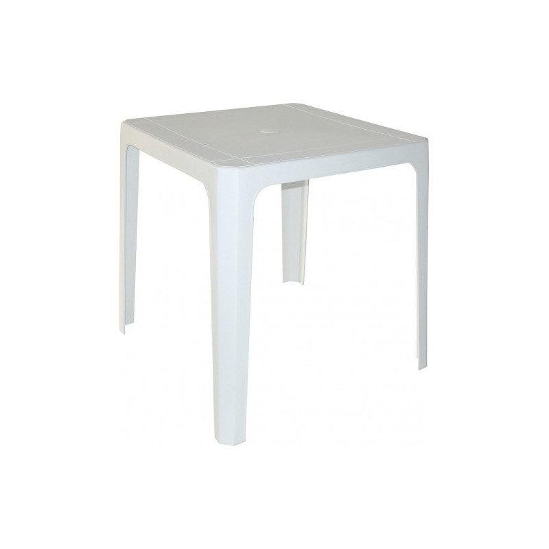 Petite table blanche en plastique pas chère de 70 x 70 cm en polypro