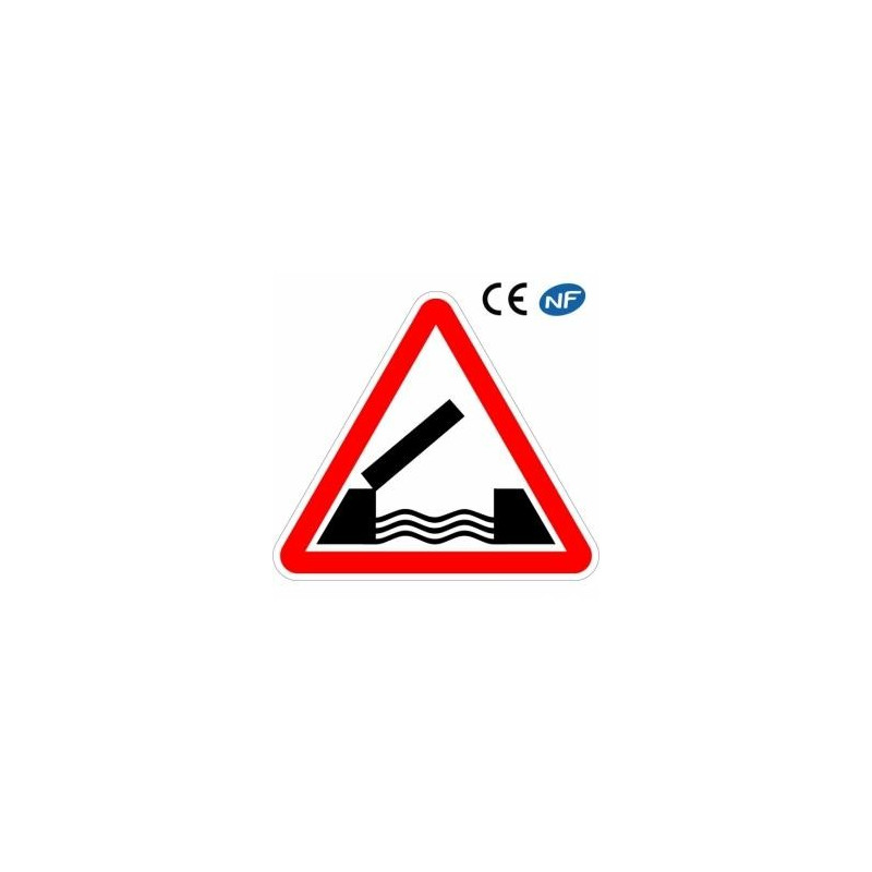 Panneau de signalisation en aluminium, ATTENTION PONT MOBILE (A6) en ...