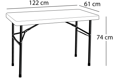 Table polypro - table pliante en plastique - table rectangle